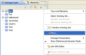 Eclipse Tip: Hide Closed Projects in Eclipse Project Explorer View
