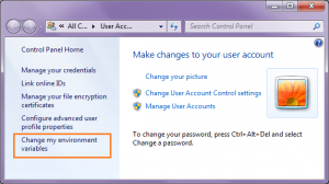 Windows 7: How To Set Environment Variable without Admin Access