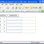 Dynamically Add/Remove rows in HTML table using JavaScript
