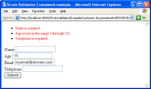 Struts Validation Framework Tutorial & example.Form Validator Struts Tutorial.